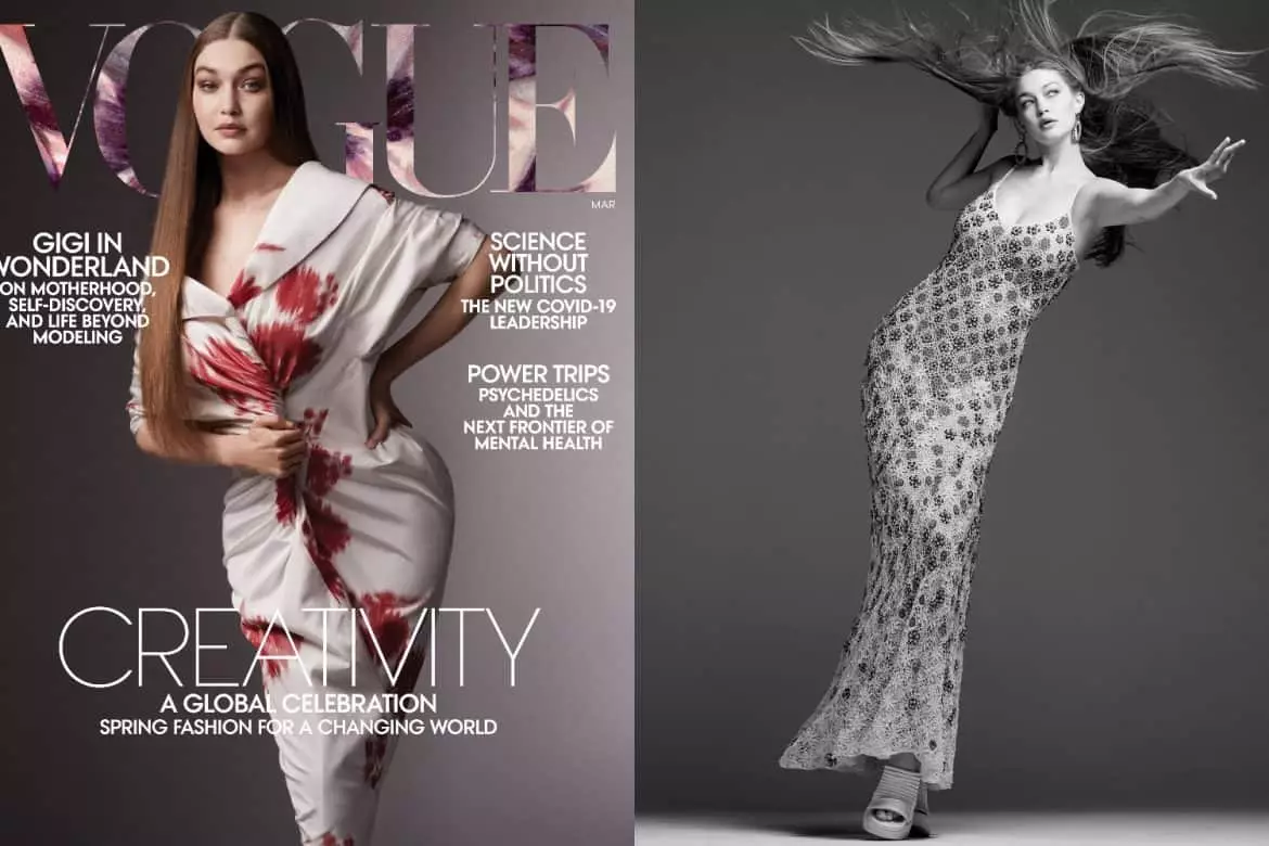 Muncă, mamă! Gigi Hadid este vedeta de copertă a lui Vogue în martie 1012_1