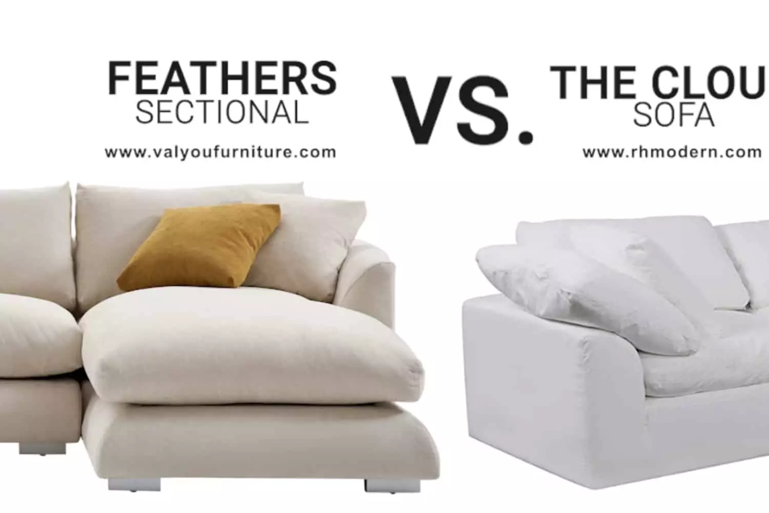 Furniture Ongororo: Valyou Feathers Sectional vs. Restoration Hardware Cloud Sofa 1083_1