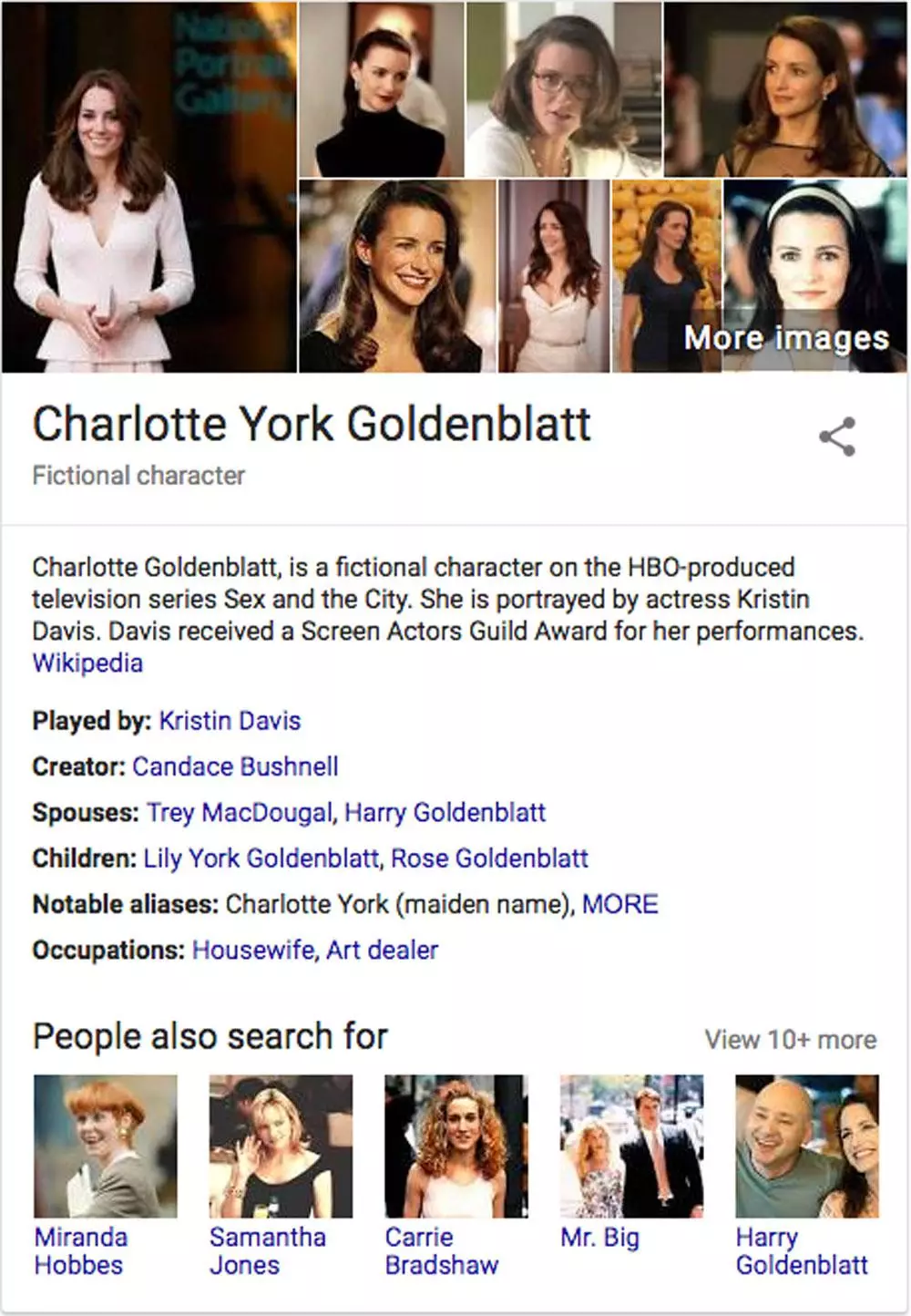 Nkankan Iyalẹnu Gaan N ṣẹlẹ Nigbati O Google “Charlotte York” 14491_2