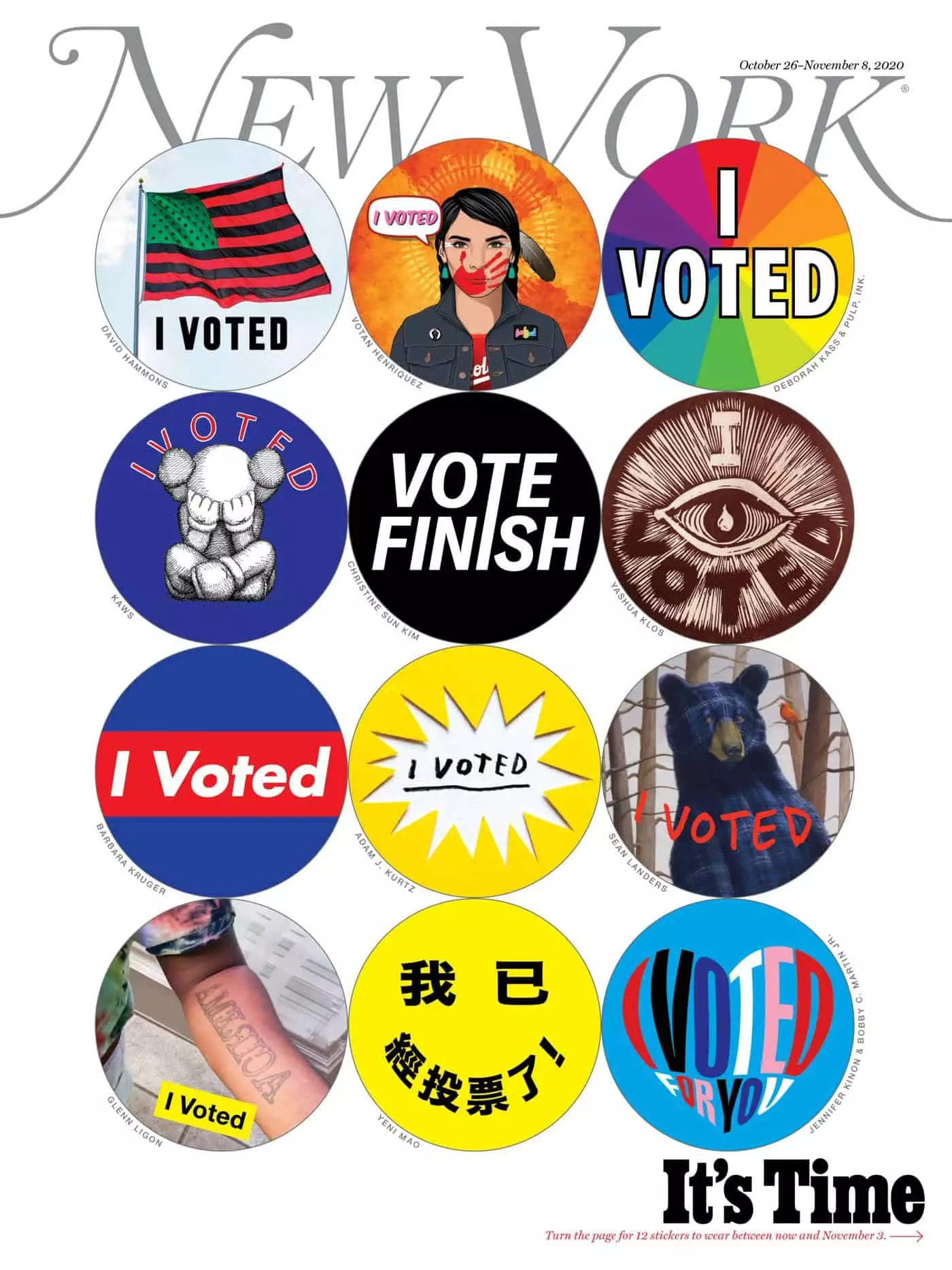 Prif Artistiaid Reimagine The Sticker “I Voted” Ar gyfer Rhifyn y Casglwr Arbennig o Gylchgrawn Efrog Newydd 14595_3