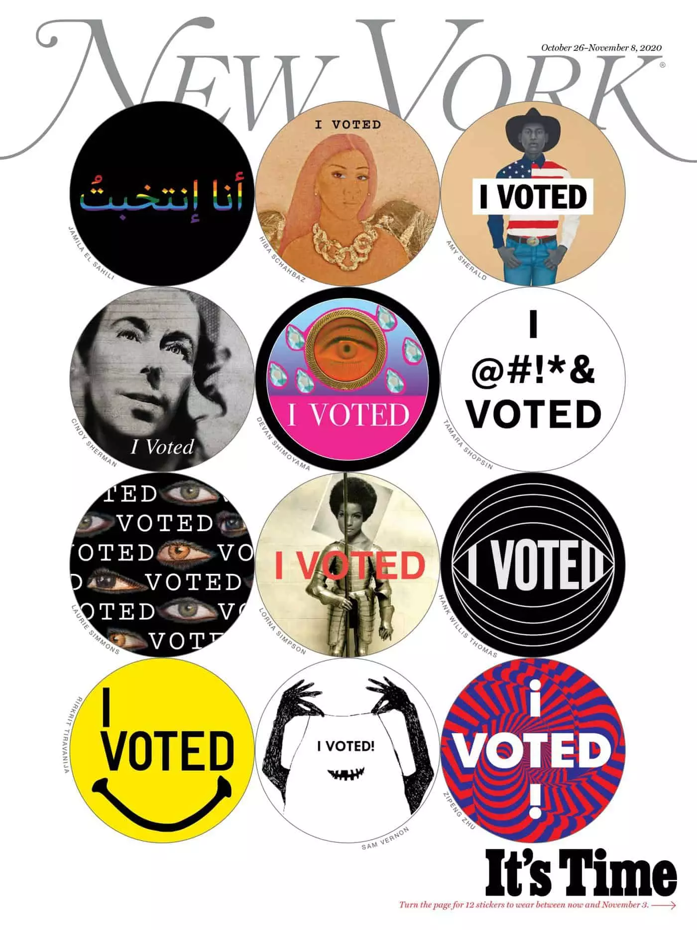 Store artister forestiller seg «I Voted»-klistremerket for spesialsamlerutgaven av New York Magazine 14595_5