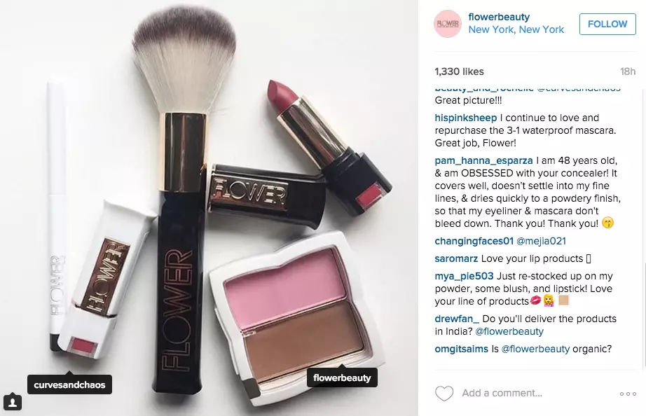 Flower Beauty de Drew Barrymore pe Instagram