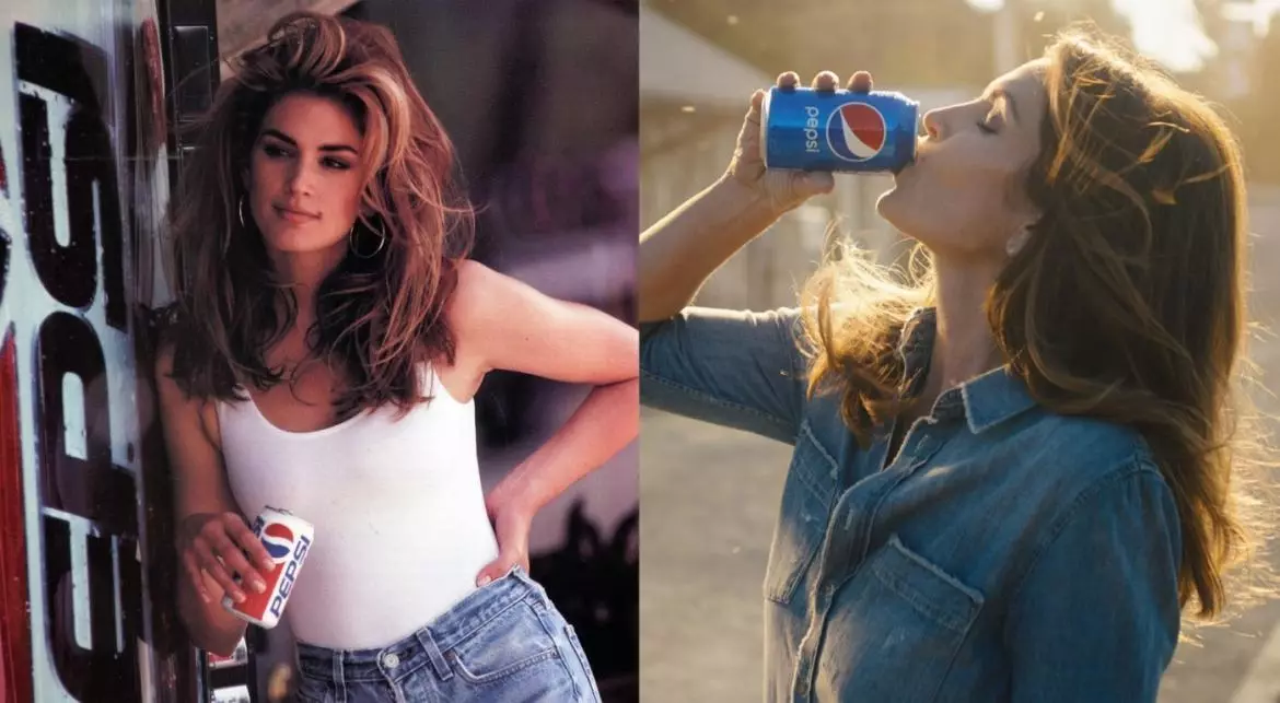 Синди Крафорд ја рекреира нејзината иконска рекламна кампања на Пепси за Супер Боул 18762_1