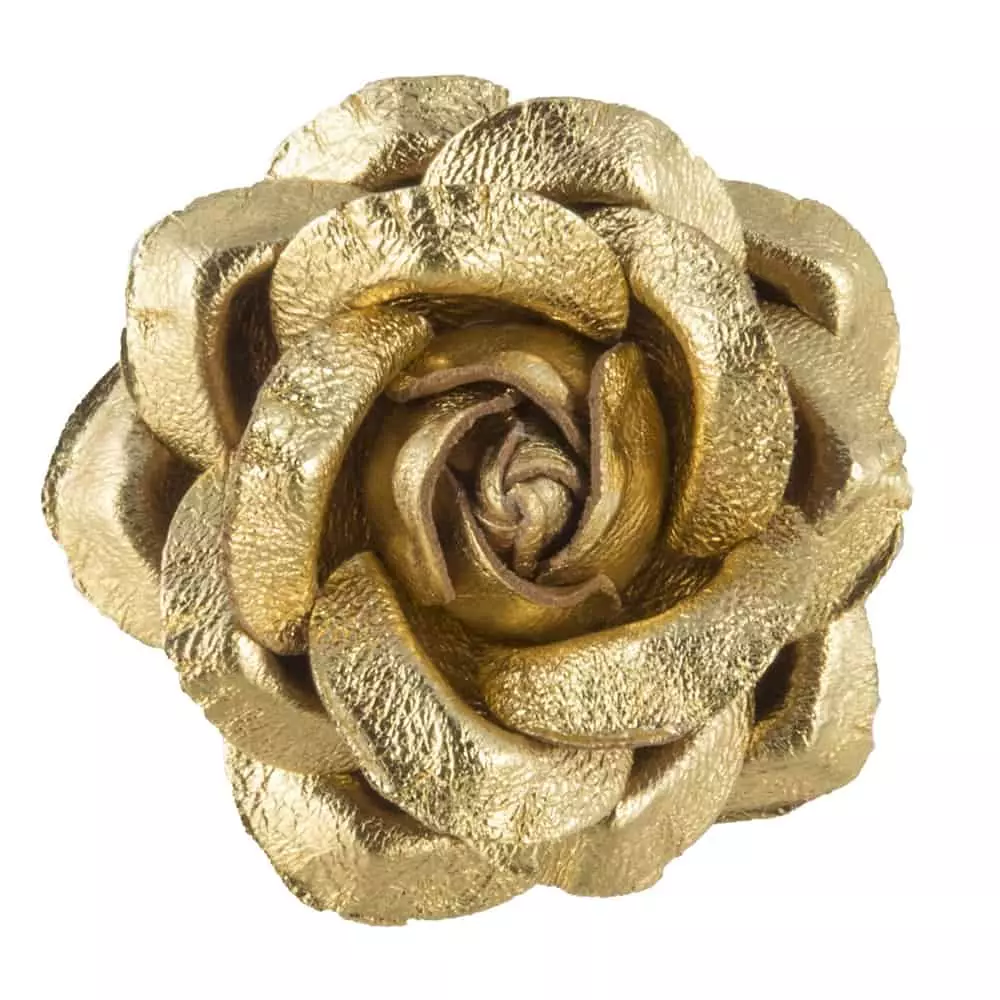 Hilbijartina Edîtor: Fleur'd Rose Quartz Leather Dahlia Pin 20415_2