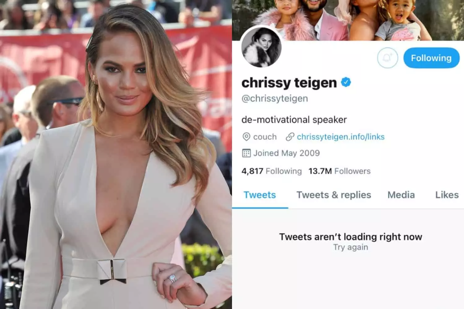 Chrissy Teigen, Twitterren erreginak, bere kontua ezabatzen du betiko