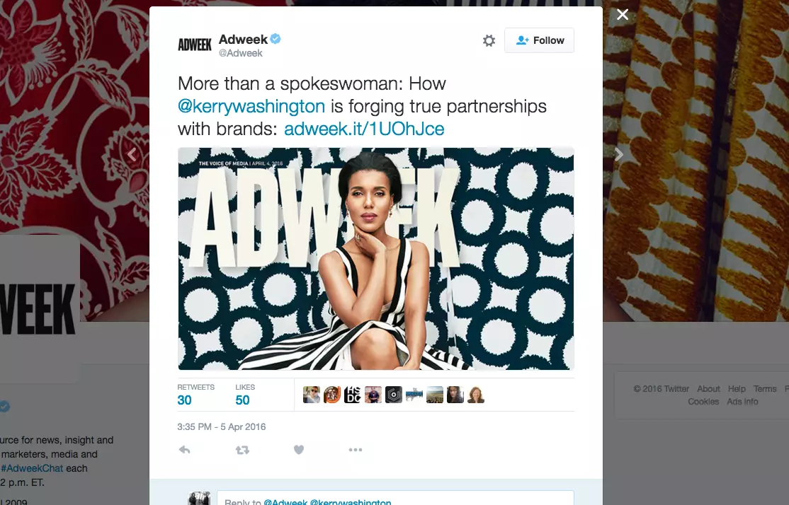 Kerry Washington non está a sentir a súa portada de Adweek