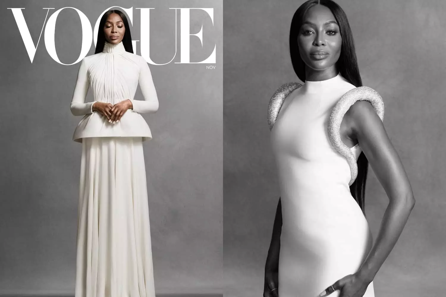 Naomi Campbell é a estrela da capa da Vogue em novembro