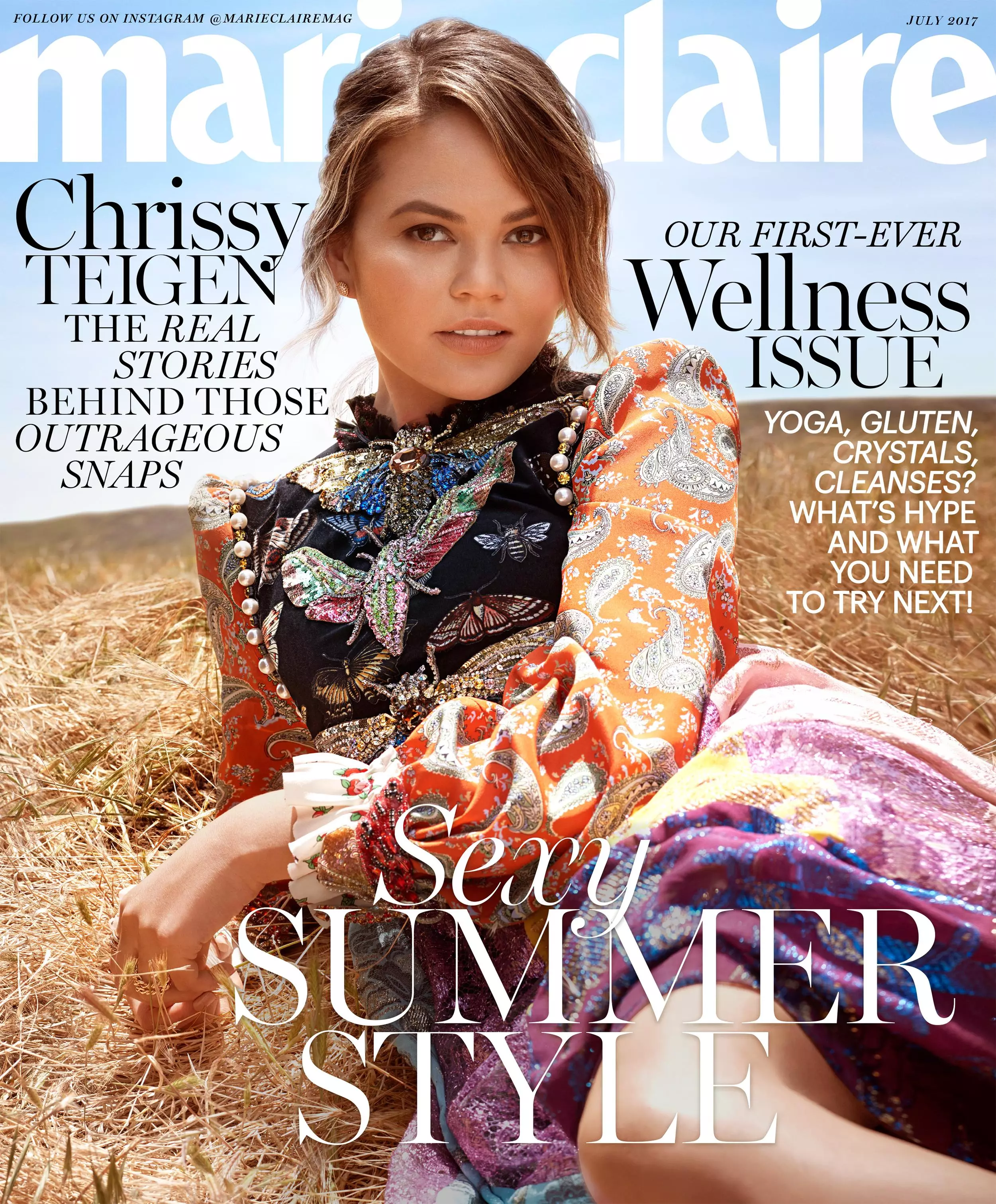 Chrissy Teigen pokriva julijsko izdajo o wellnessu Marie Claire