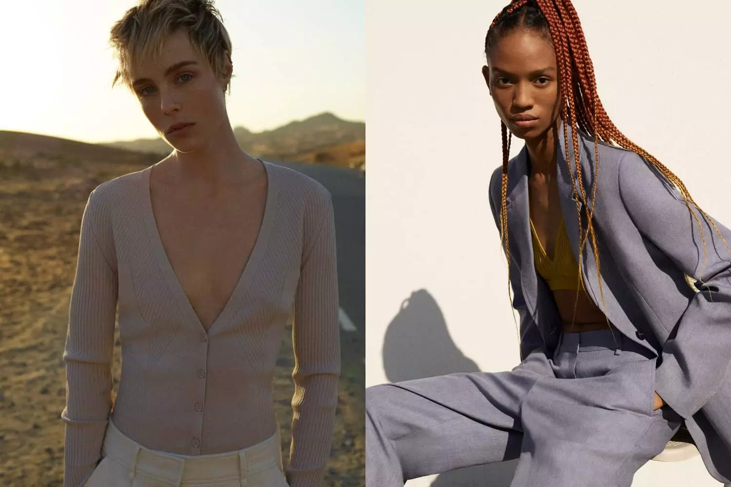 Adesuwa Aighewi en Edie Campbell Front The COS Spring '21 Campaign 3439_1