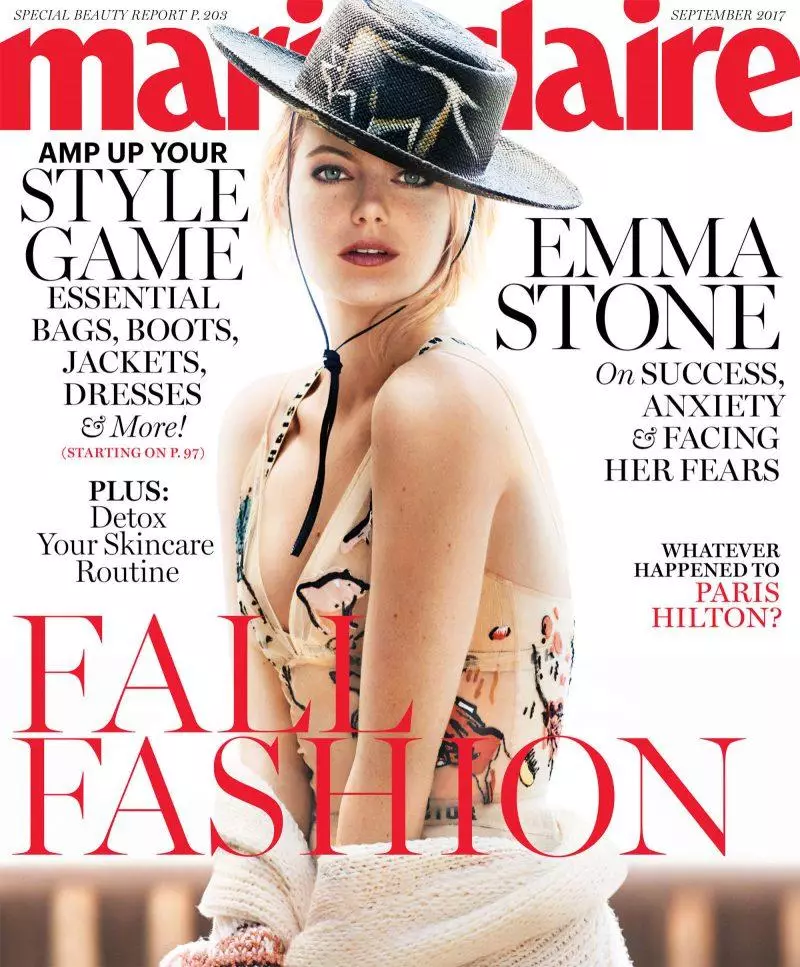 Emma Stone Obtém Cowgirl Chic na edição de setembro de Marie Claire