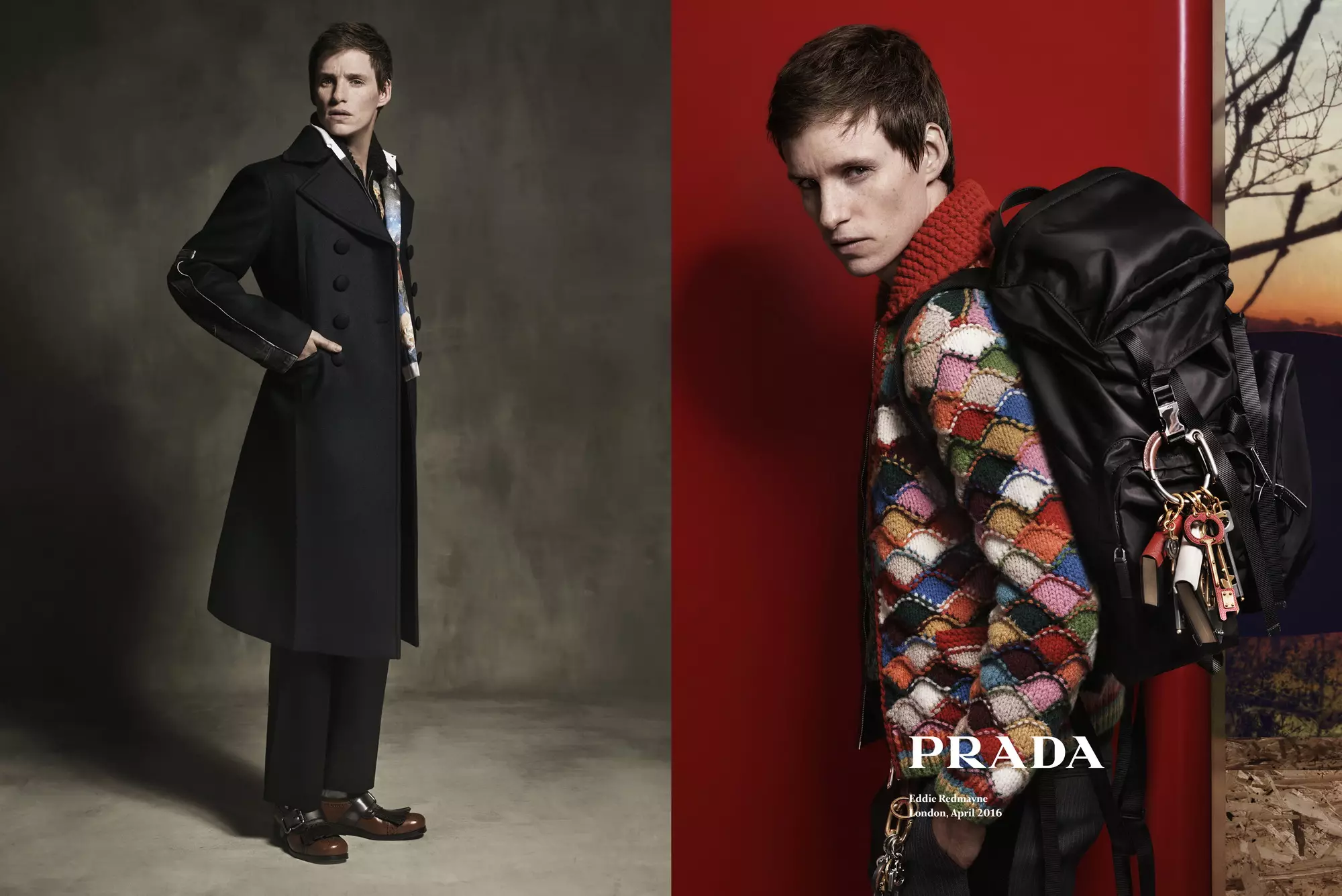 Ο Eddie Redmayne μπροστά στην Ανδρική καμπάνια του φθινοπώρου του ’16 της Prada
