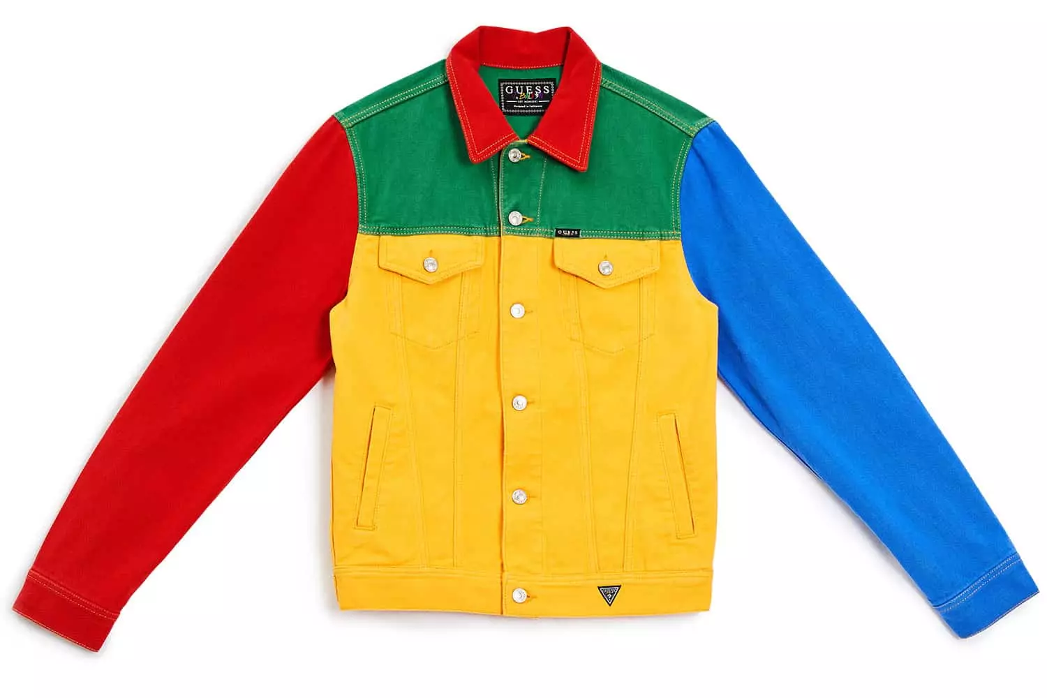 Lựa chọn của biên tập viên: Áo khoác denim của Guess ’Colorblock và quần short phù hợp 41934_3