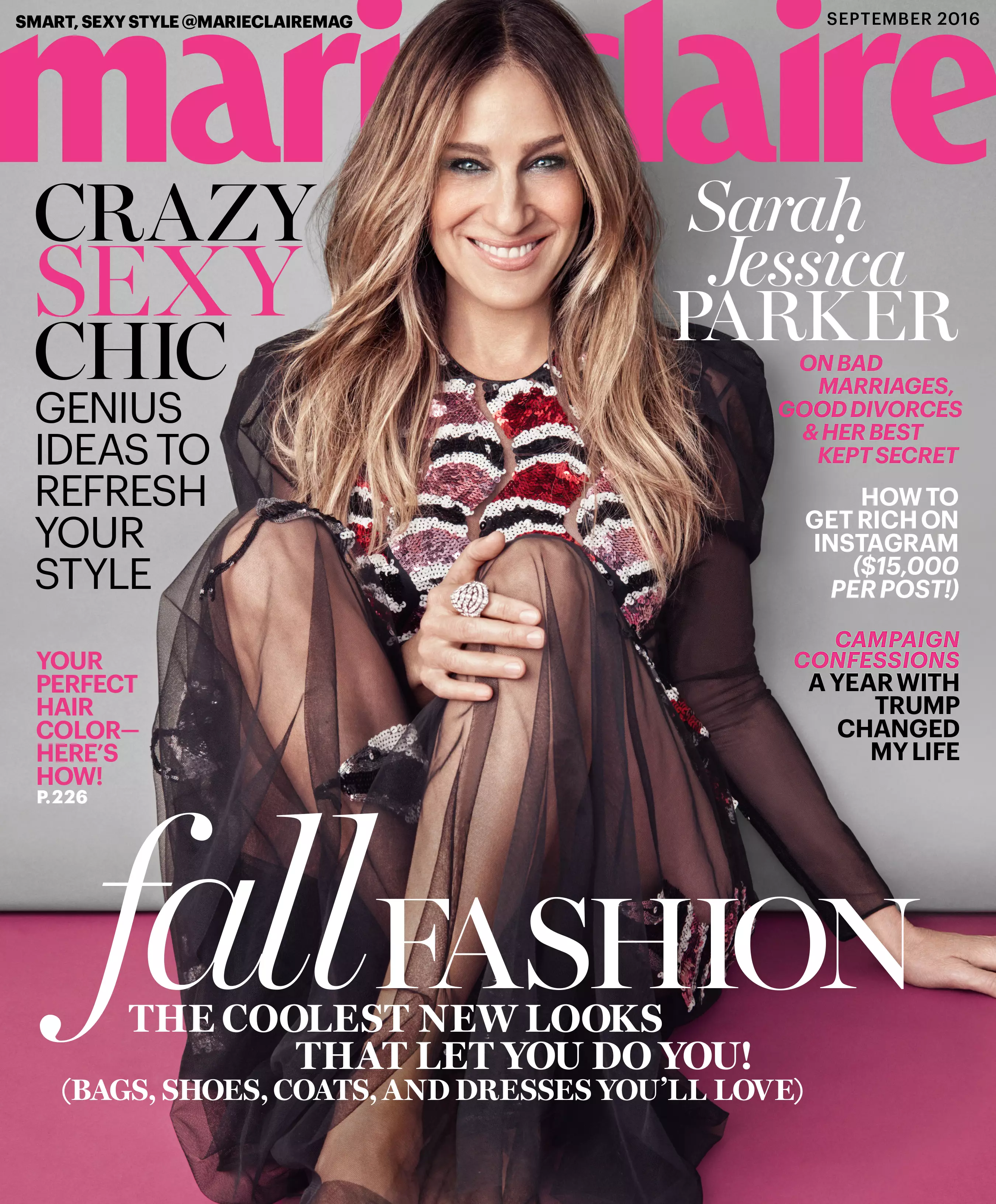 Sarah Jessica Parker dek Marie Claire se September-uitgawe