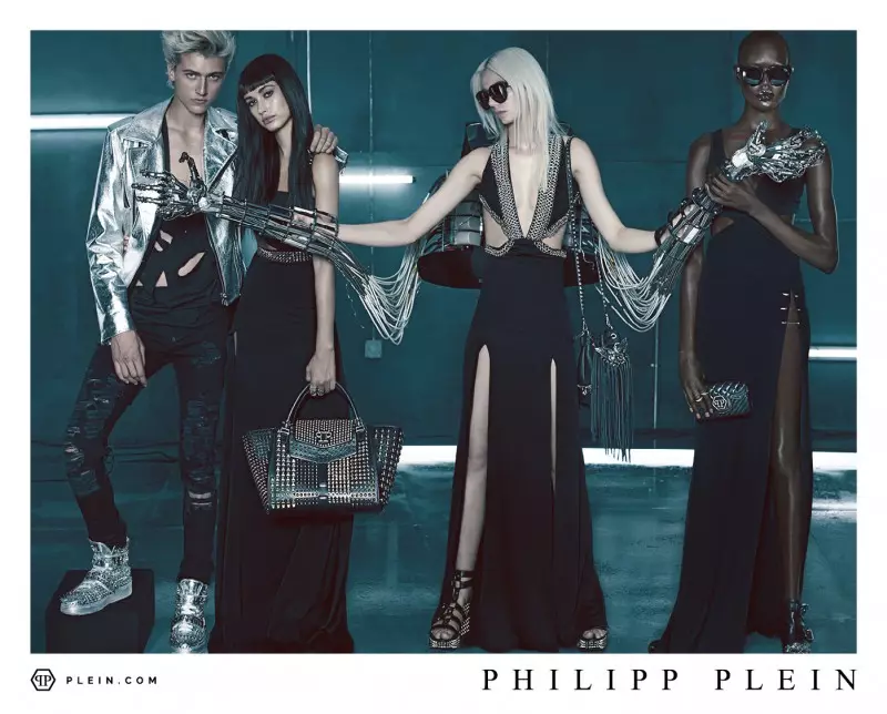 Lucky Blue Smith et Hailey Baldwin dans le quatuor de modèles de la campagne Philipp Plein SS '16 43943_4