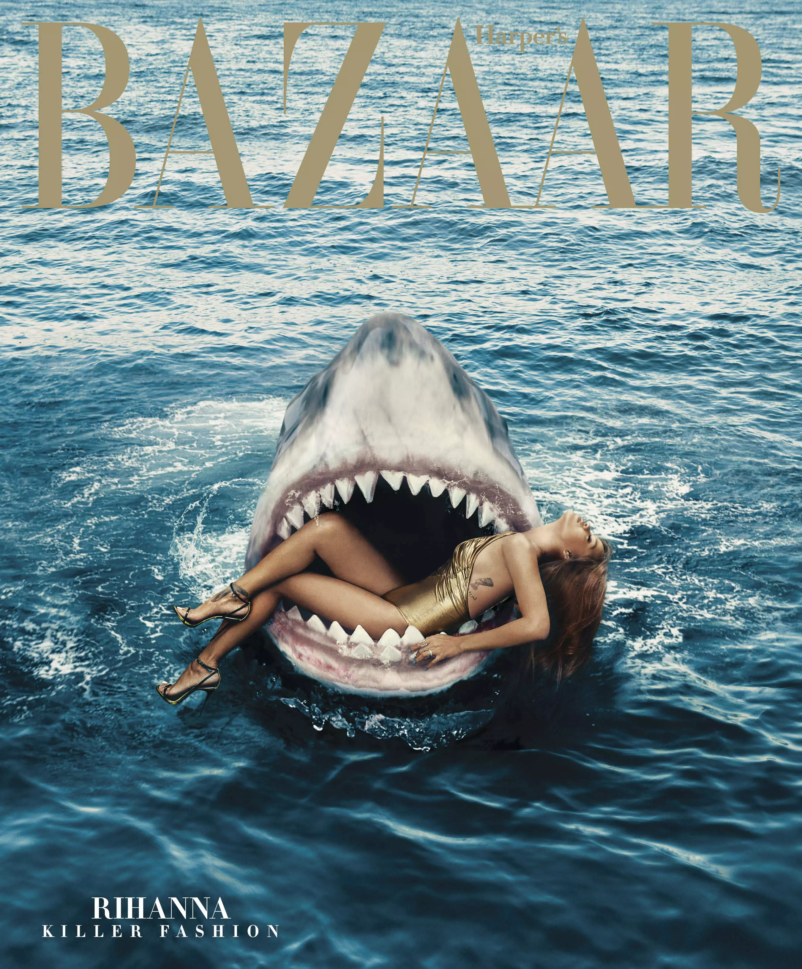 Obálka nové obálky Harper’s Bazaar od Rihanny, která svírá čelist 43984_1