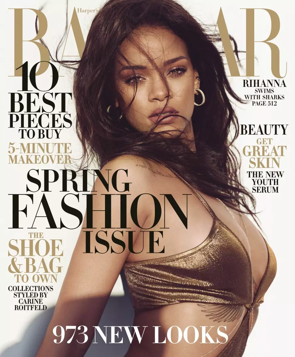 Clúdach Newsstand HBZ Rihanna