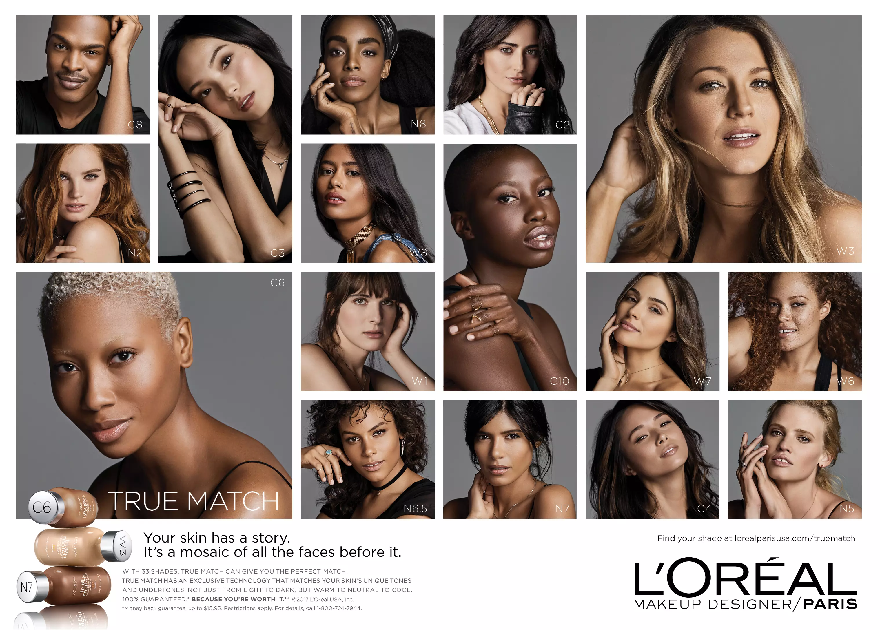 Hari Nef, Blake Lively, Lara Stone og fleiri leika í herferð L'Oréal Paris fyrir 33 True Match Shades