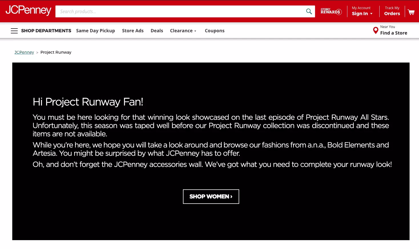 Project Runway All Stars stále odkazovali na sponzorstvo JCPenney, ktoré neexistuje 46693_2