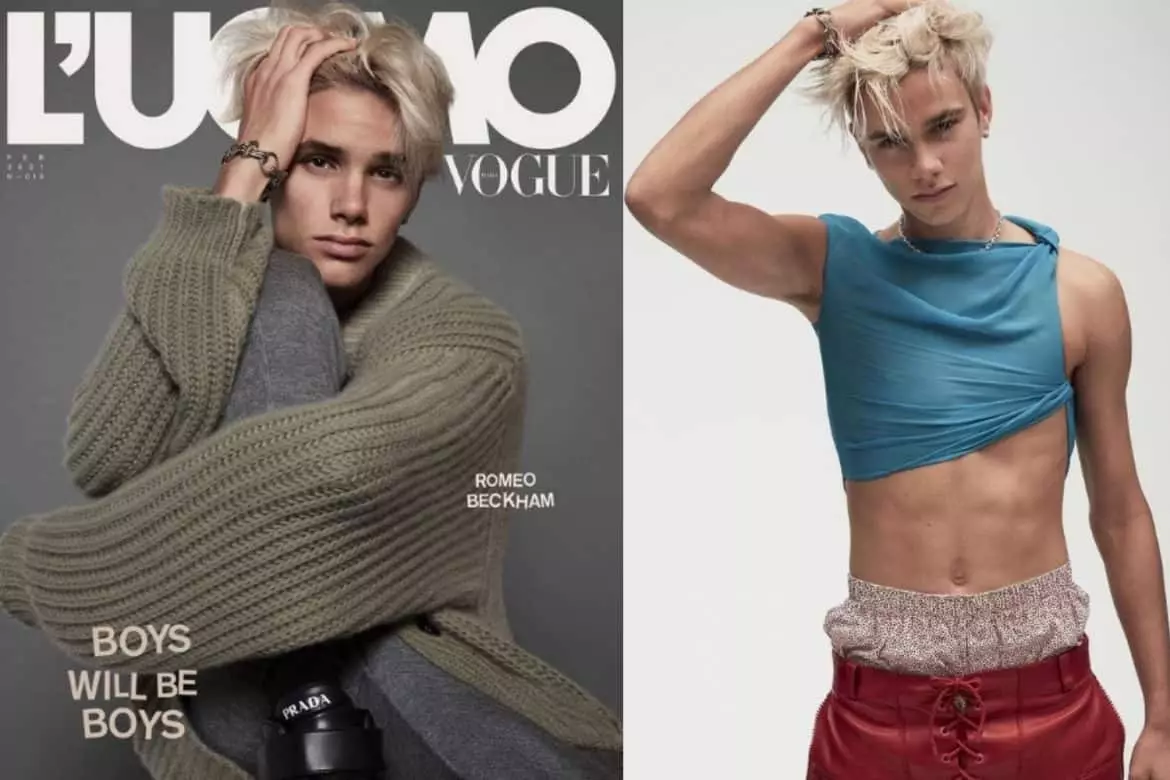 Sianeli Romeo Beckham VB Mewn Clawr Debut L’Uomo Vogue