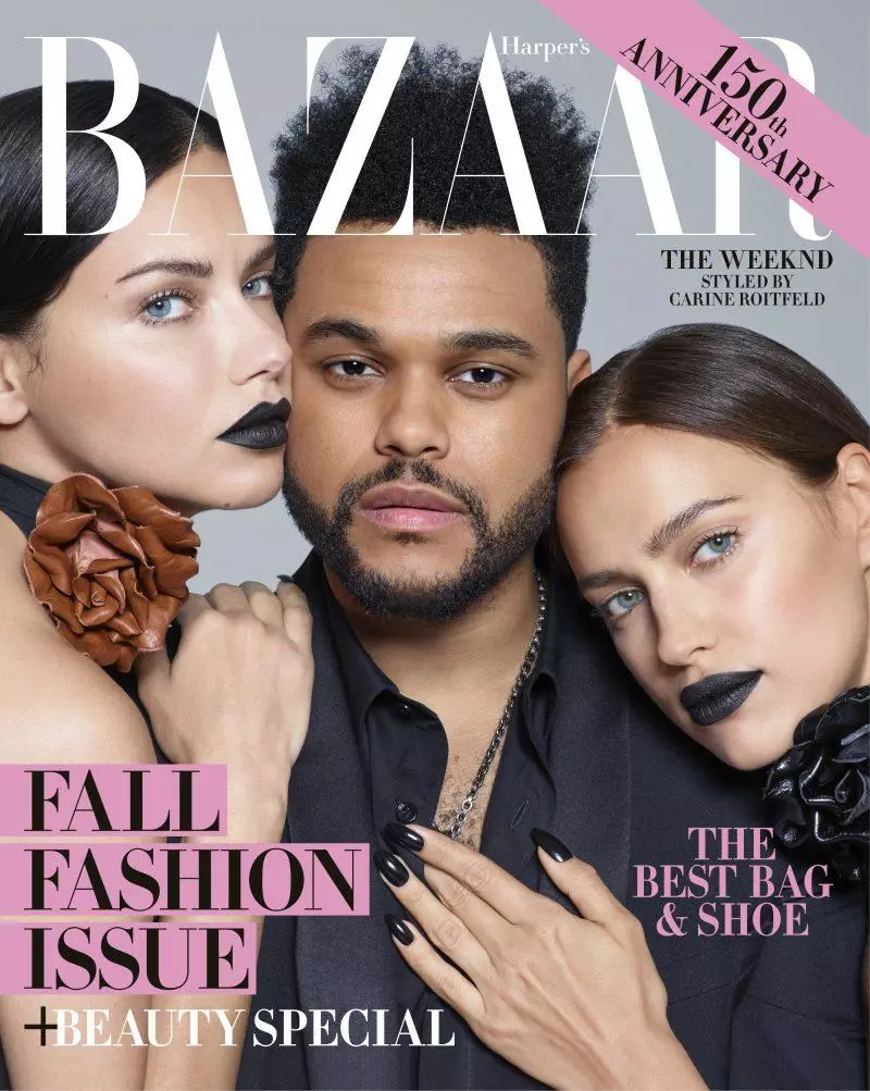 I-Weeknd, u-Adriana Lima, no-Irina Shayk Bakhava Ushicilelo luka-Harper's Bazaar luka-September
