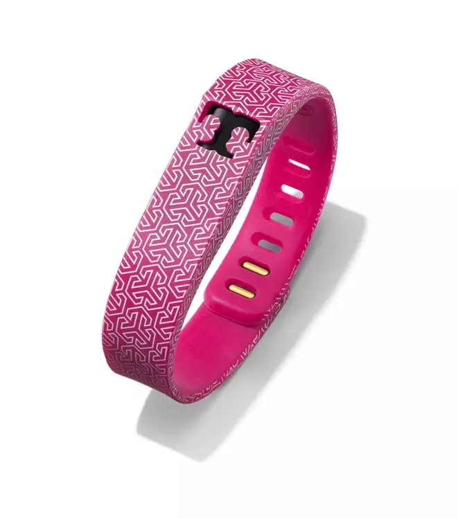 Торі Берч для браслета з силіконовим принтом Fitbit у кольорі Fuchsia Multi 2