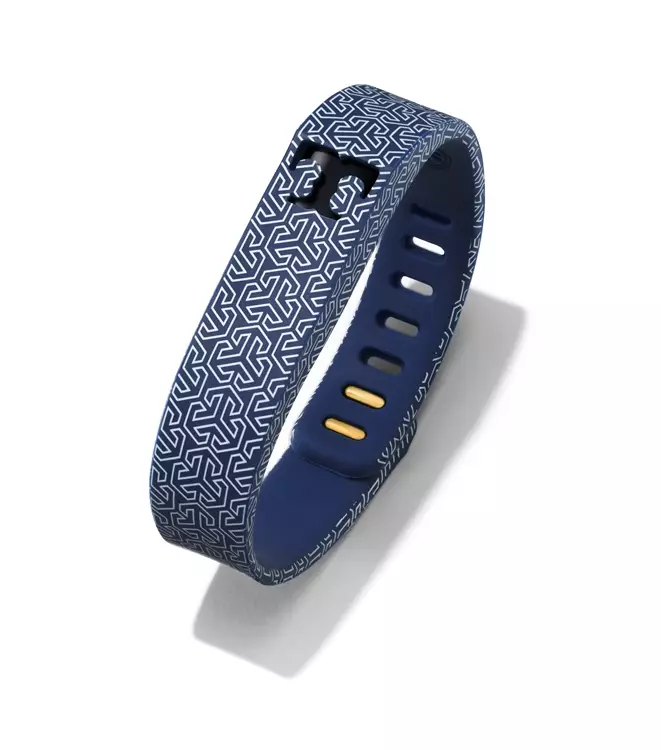 Tory Burch foar Fitbit Silicone Printed Armband yn Tory Navy 2