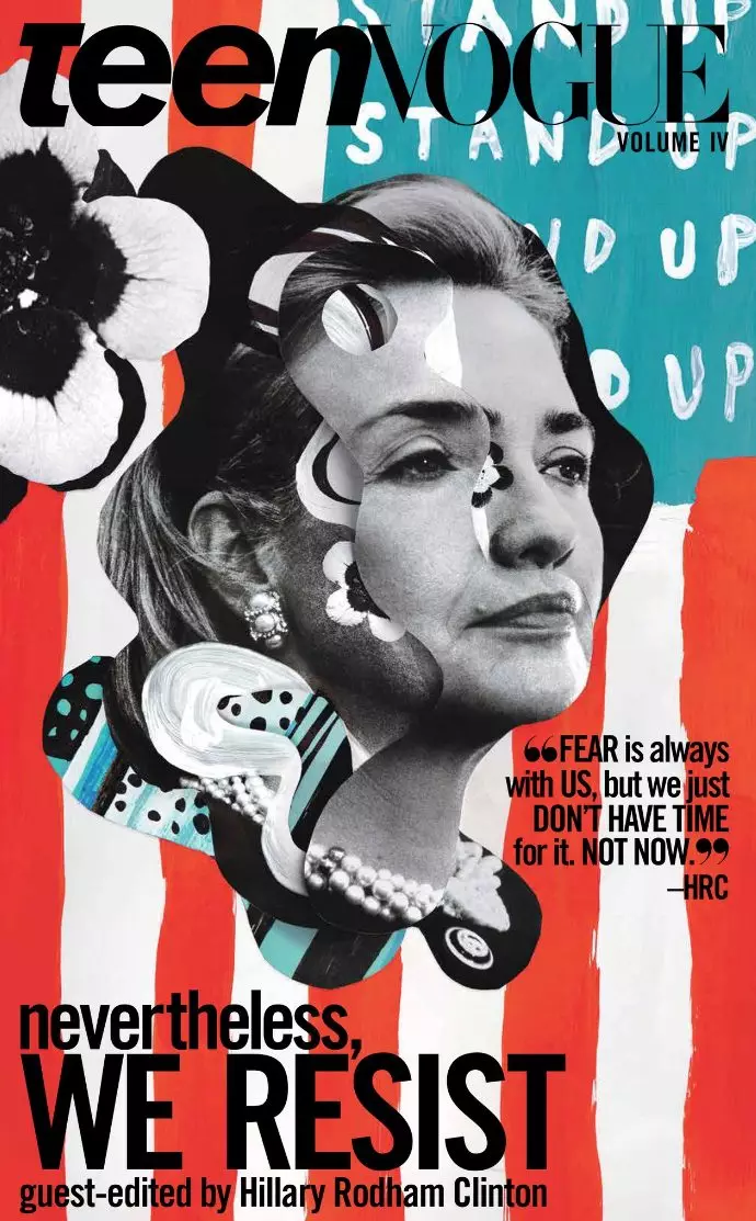 Hillary Clinton Kovriloj kaj Gasto Redaktas la Novan Temon de Teen Vogue