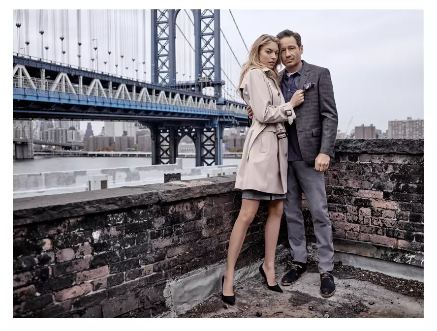 David Duchovny a Martha Hunt Front London Fog’s New Campaign 67686_1