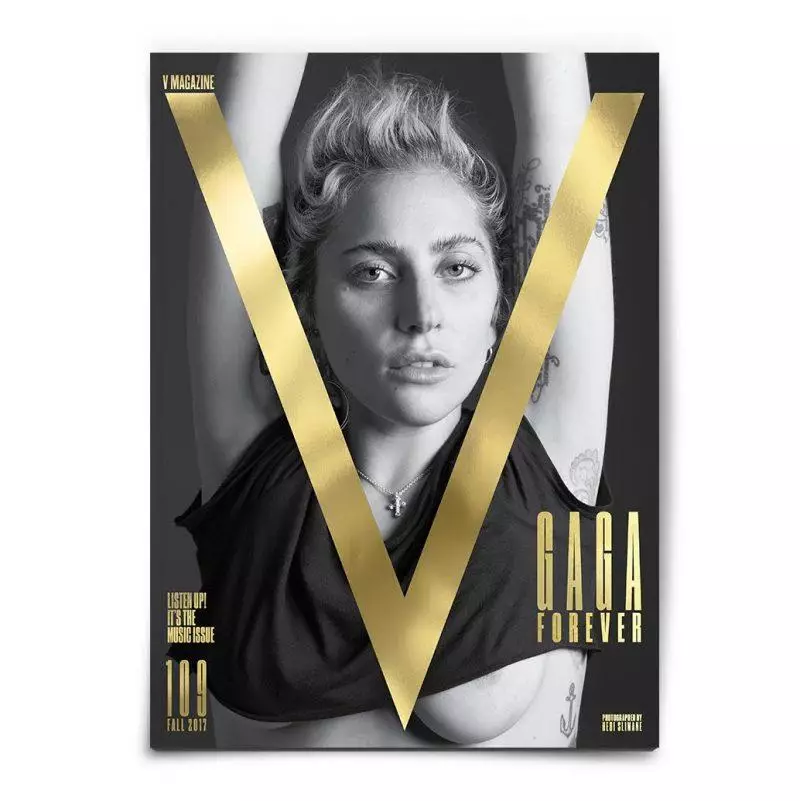 هدی اسلیمن با لنز لیدی گاگا برای شماره موسیقی مجله V 87626_1