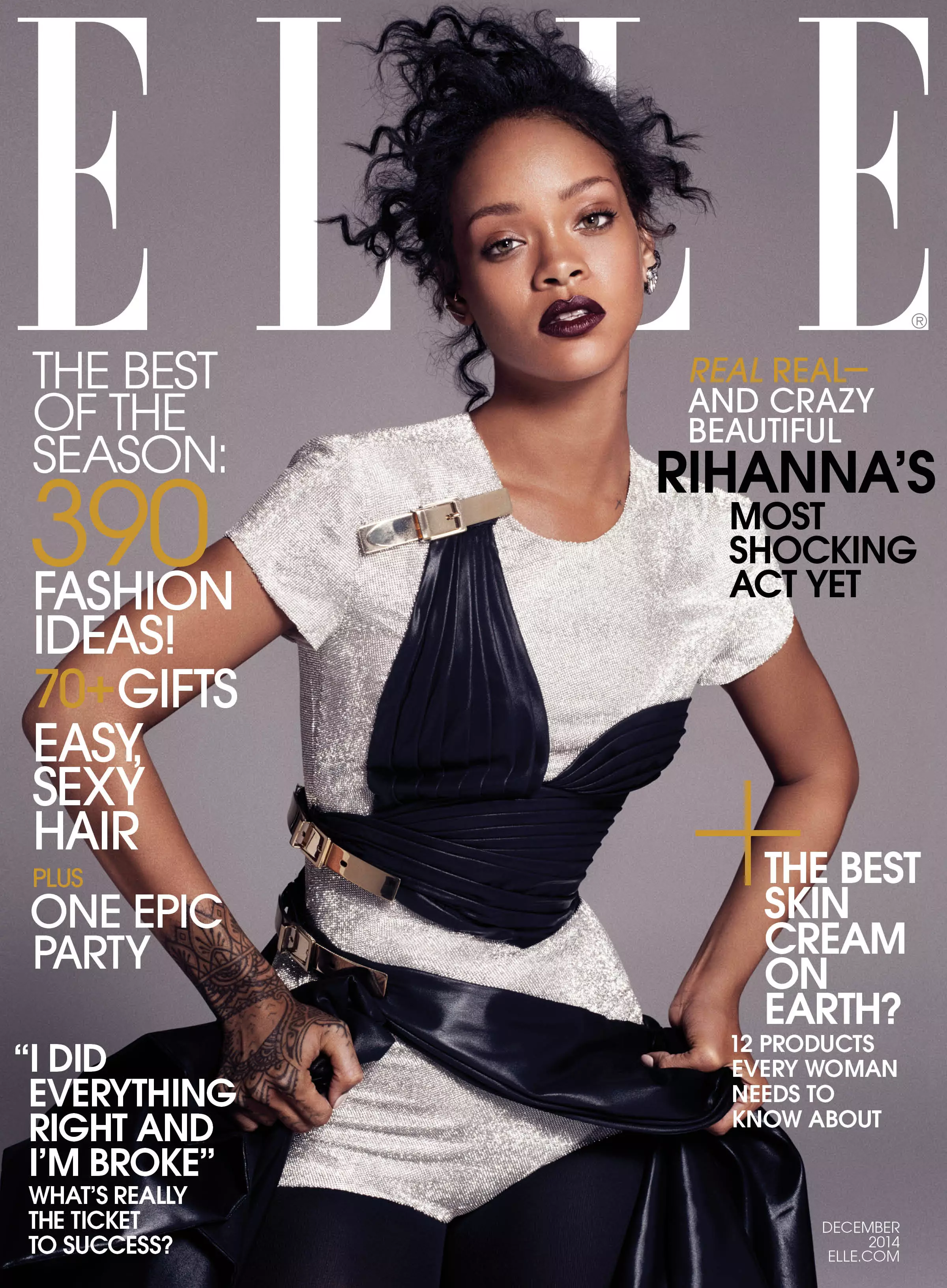 Rihanna couvre ELLE, discute des remèdes contre la gueule de bois et des prouesses culinaires 91352_1