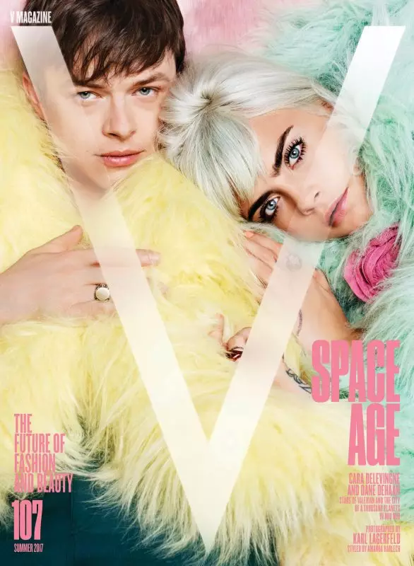 Cara Delevingne, Karl Lagerfeld, ak Derek Blasberg Ini pou V Magazine's Space Age Issue 95985_3